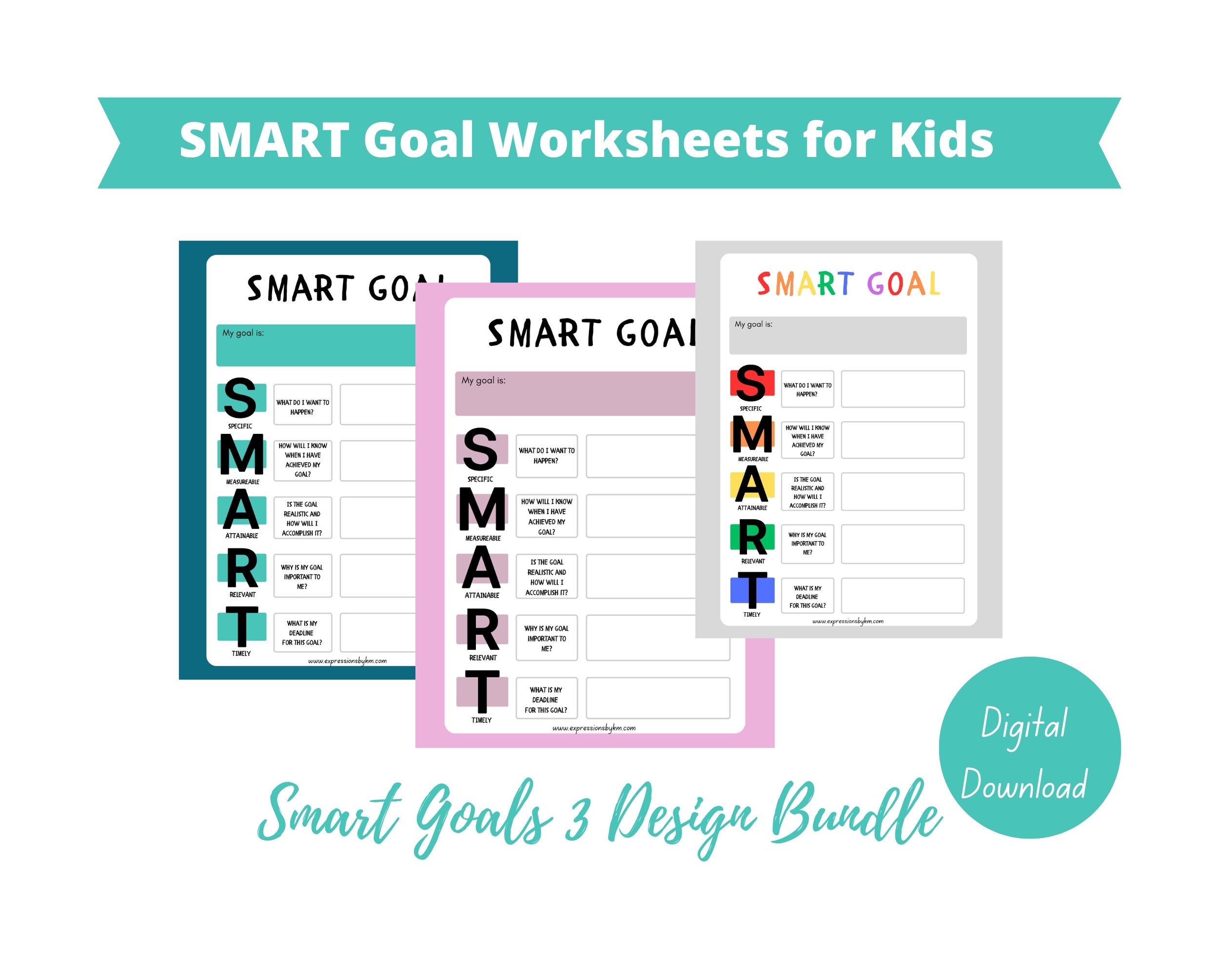 SMART Goal Worksheets for Kids - Kids Planning - Kids Goals - Goals ...