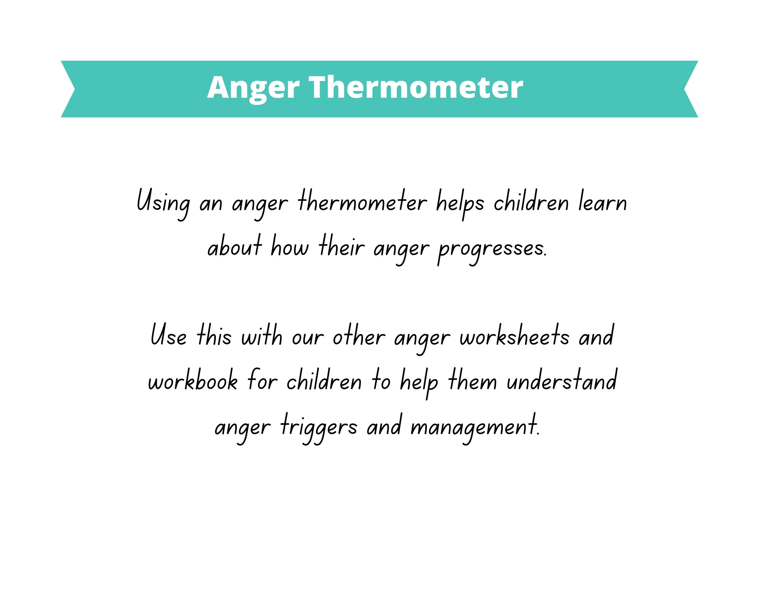 Anger Thermometer for Children Anger Therapist, Counselor, School Aid ...