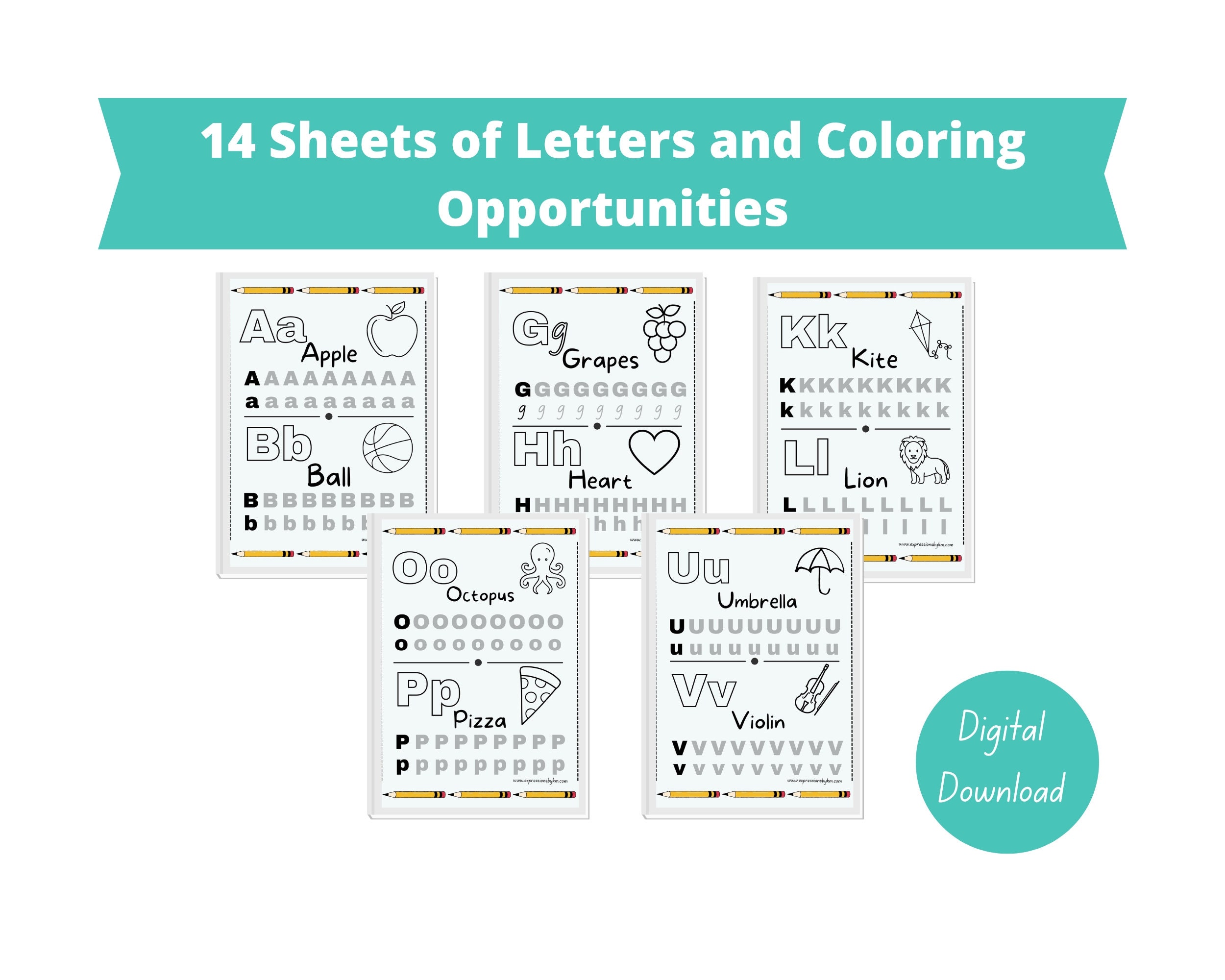 Alphabet Tracing Workbook With Coloring Child Development Teacher ...