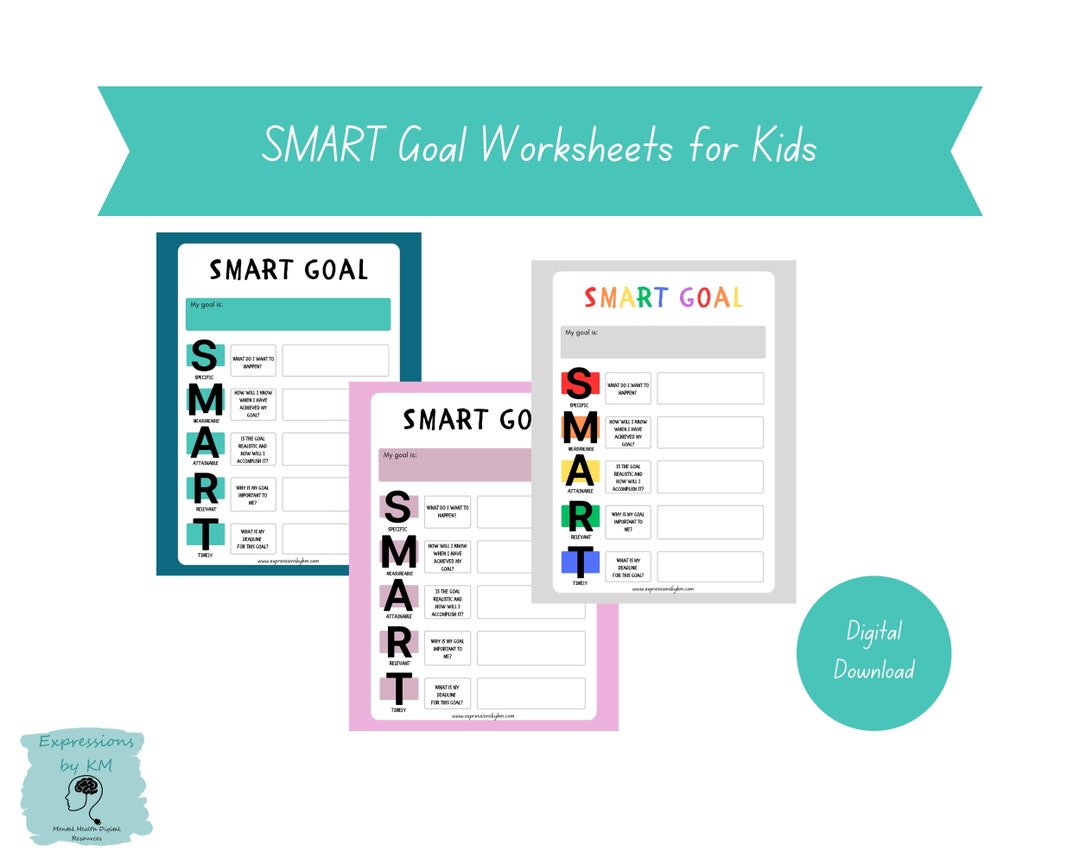 SMART Goal Worksheets for Kids - Kids Planning - Kids Goals - Goals ...