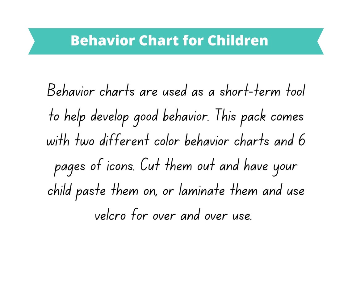 Behavior Chart for Children - Behavior Charts - Therapy Charts - Parent ...
