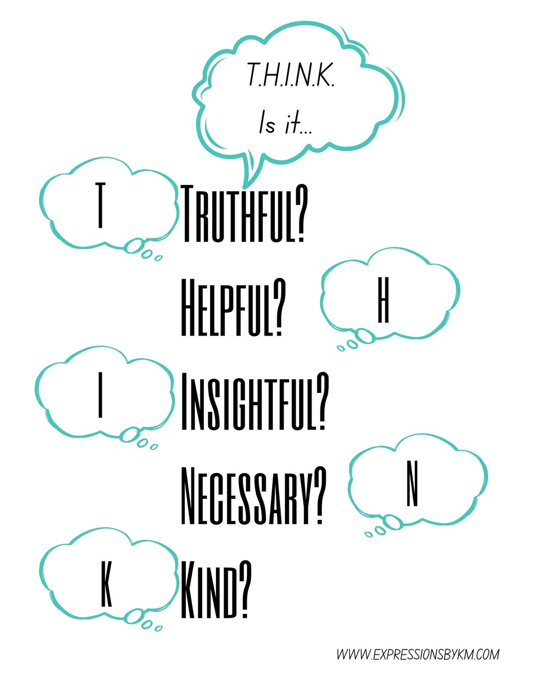 T.H.I.N.K. Acronym Print: Therapy Office Art (digital Download) - Etsy