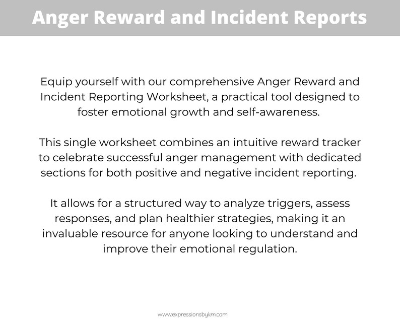 Anger Reward and Incident Report System - Anger Management - Anger ...