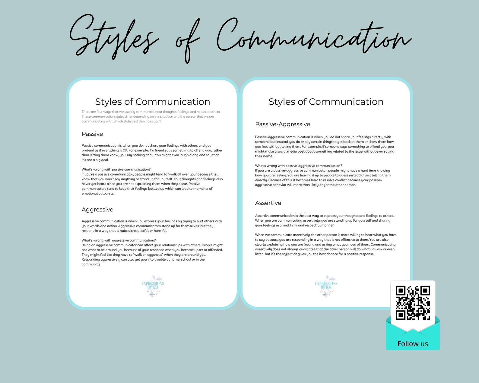 Communication Styles Handout – Couples & Therapy Guide (digital Handout ...