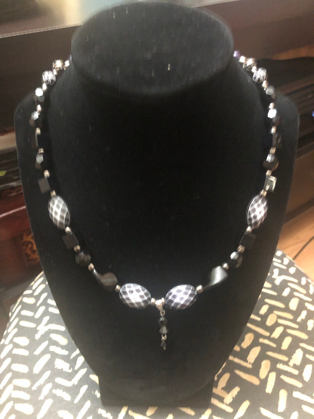 Black and White Business Suit Necklace and Earrings. - Etsy