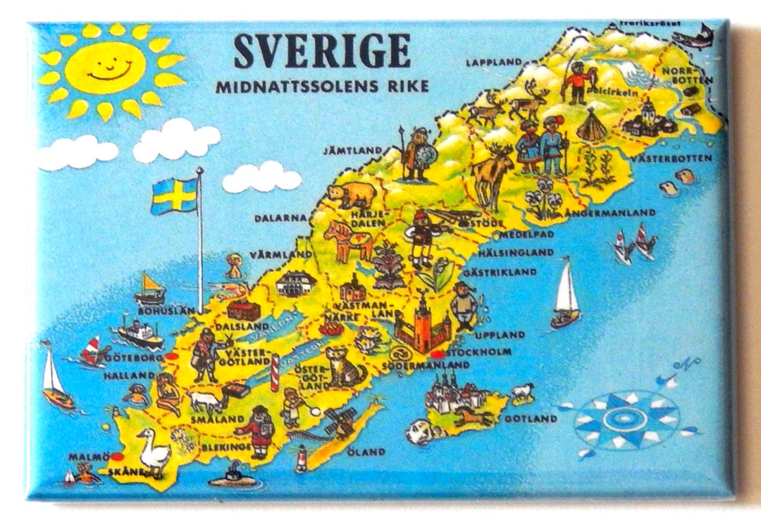 Map of Sweden Fridge Magnet - Etsy