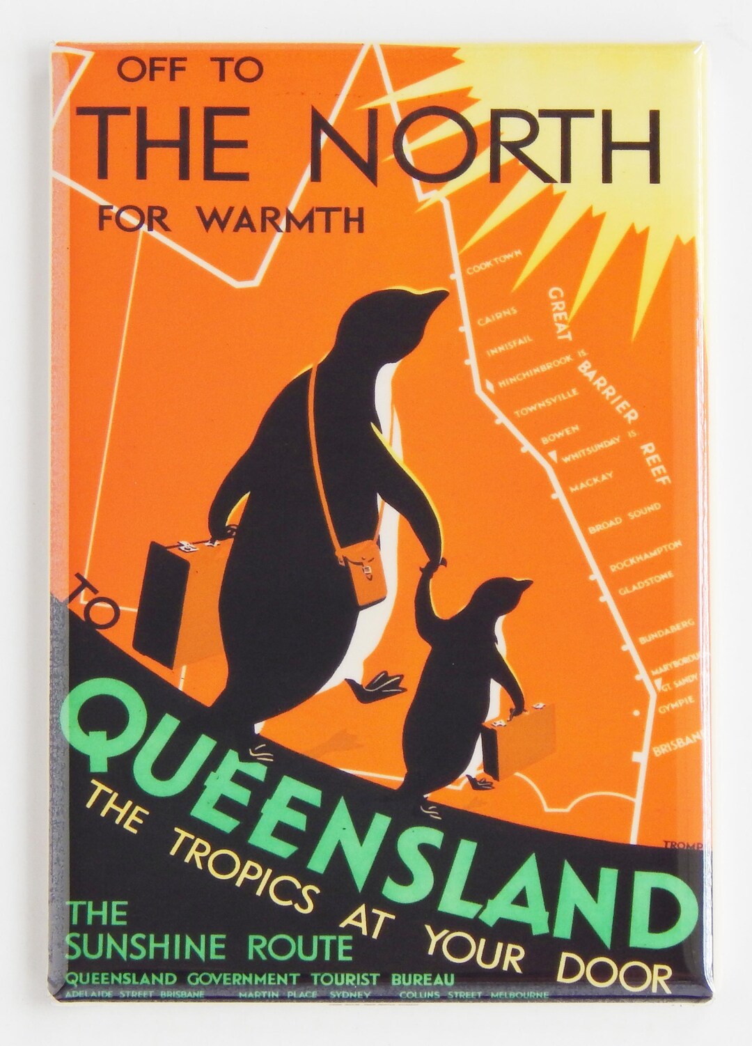 Queensland Australia Travel Poster Fridge Magnet - Etsy