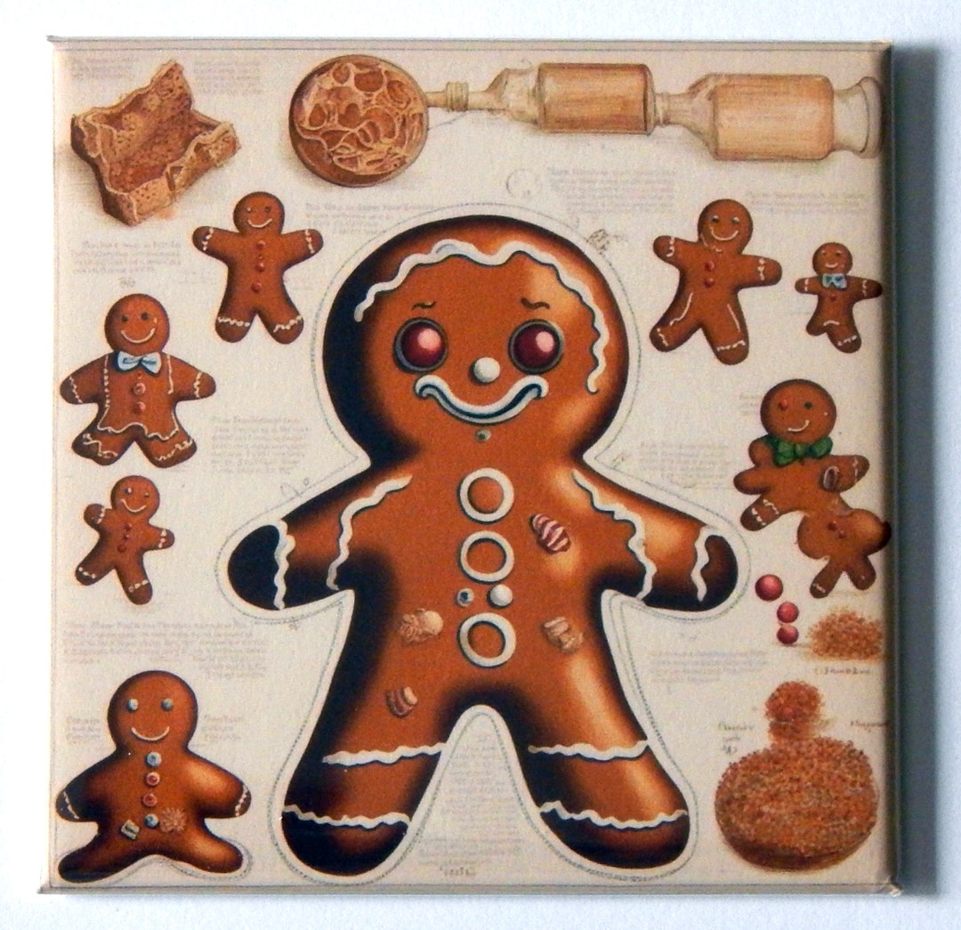 Gingerbread Man Fridge Magnet "style C" - Etsy