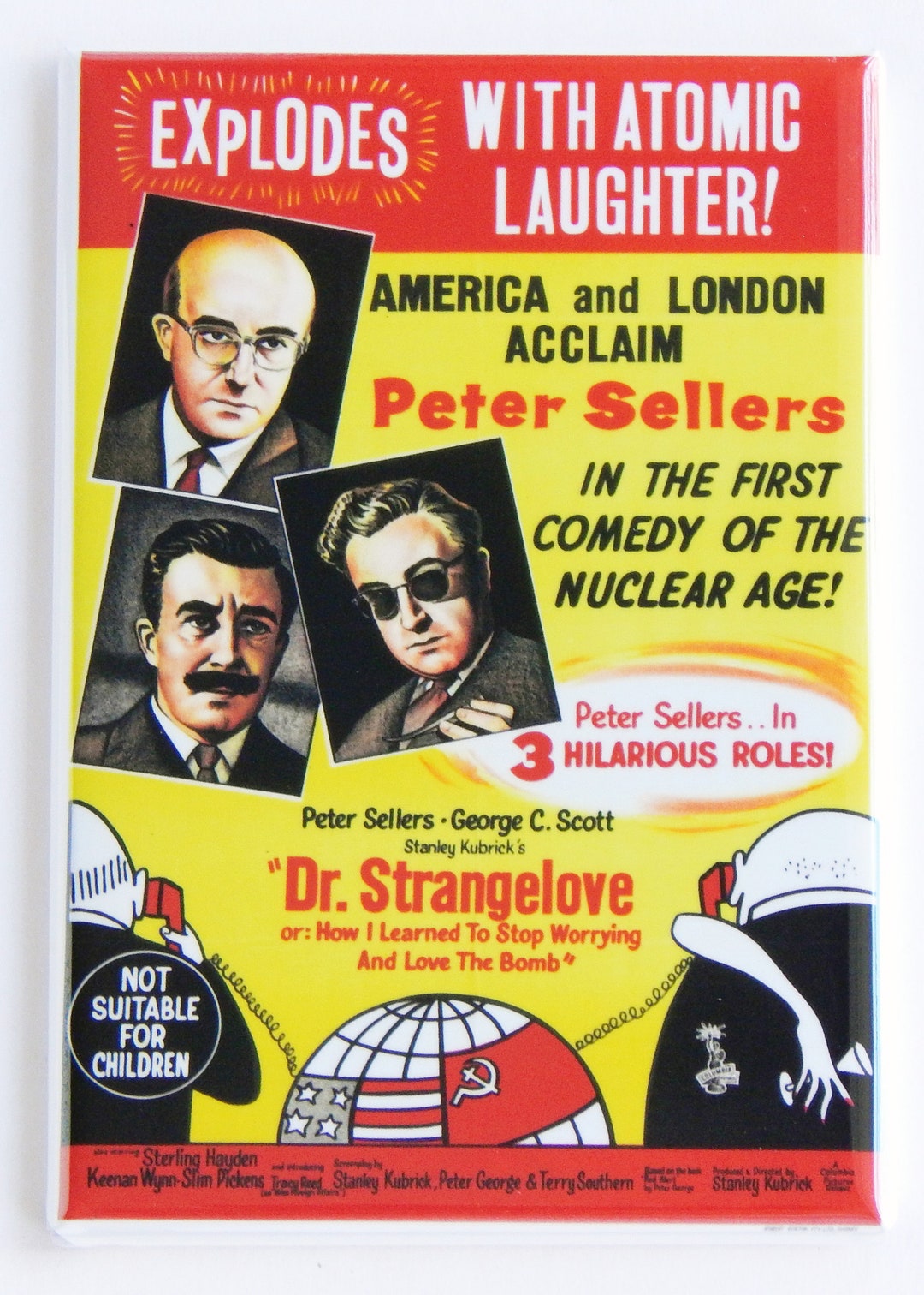 Dr. Strangelove Movie Poster Fridge Magnet style B - Etsy
