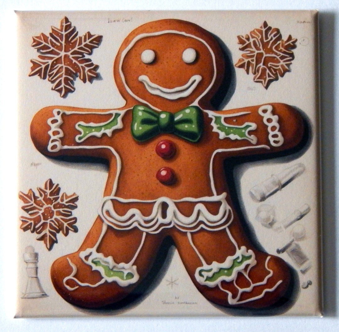 Gingerbread Man Fridge Magnet "style A" - Etsy