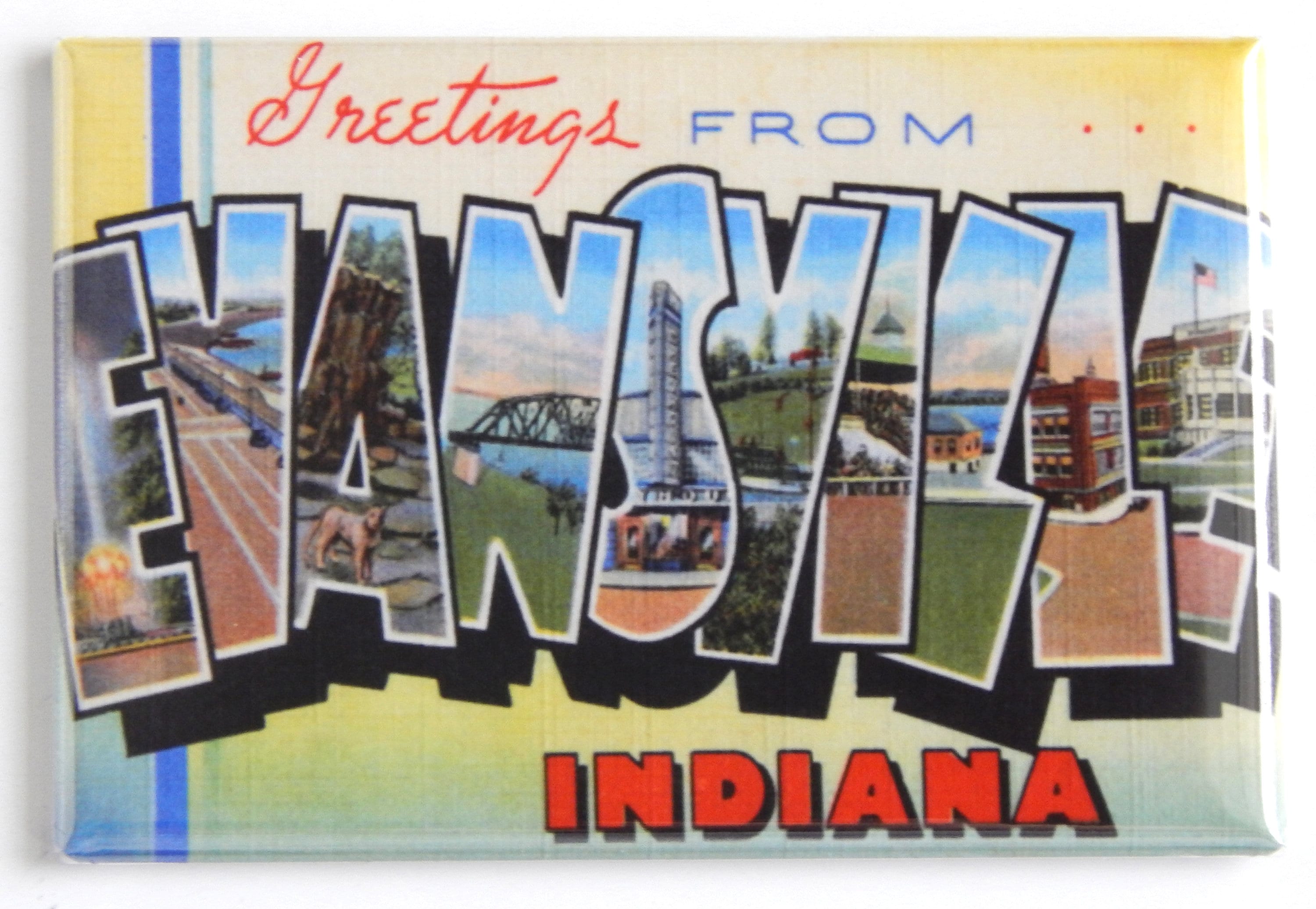 Greetings From Evansville Indiana Fridge Magnet - Etsy