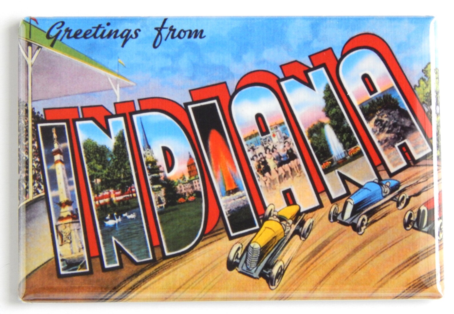 Greetings From Indiana Fridge Magnet "style C" - Etsy