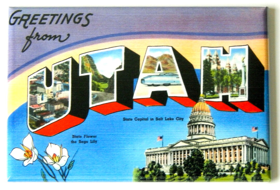 Greetings From Utah Fridge Magnet "style C" - Etsy