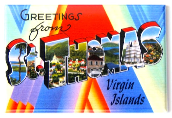 Greetings From St Thomas Virgin Islands Fridge Magnet | Etsy