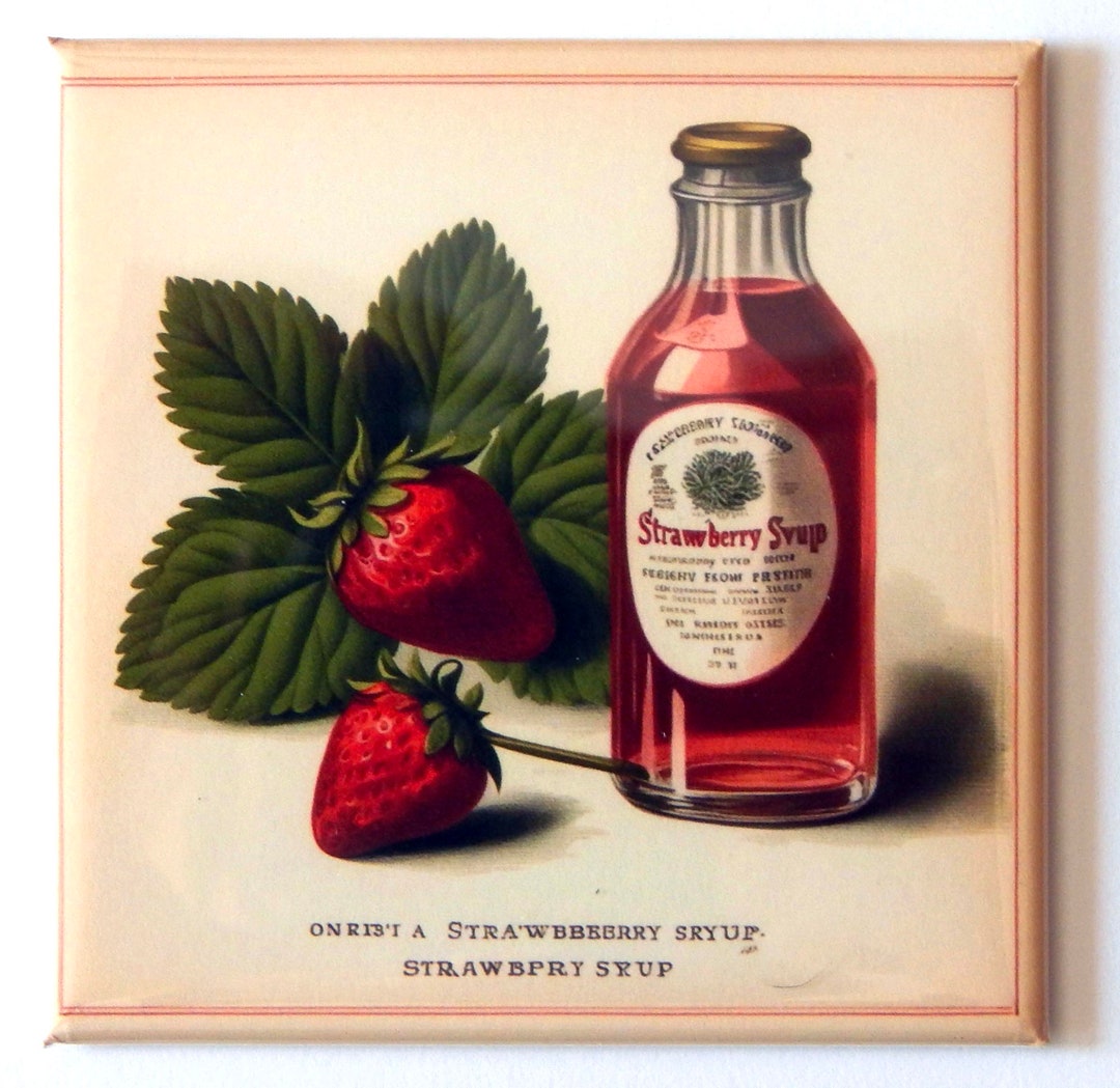 Strawberry Syrup Fridge Magnet "style C" - Etsy