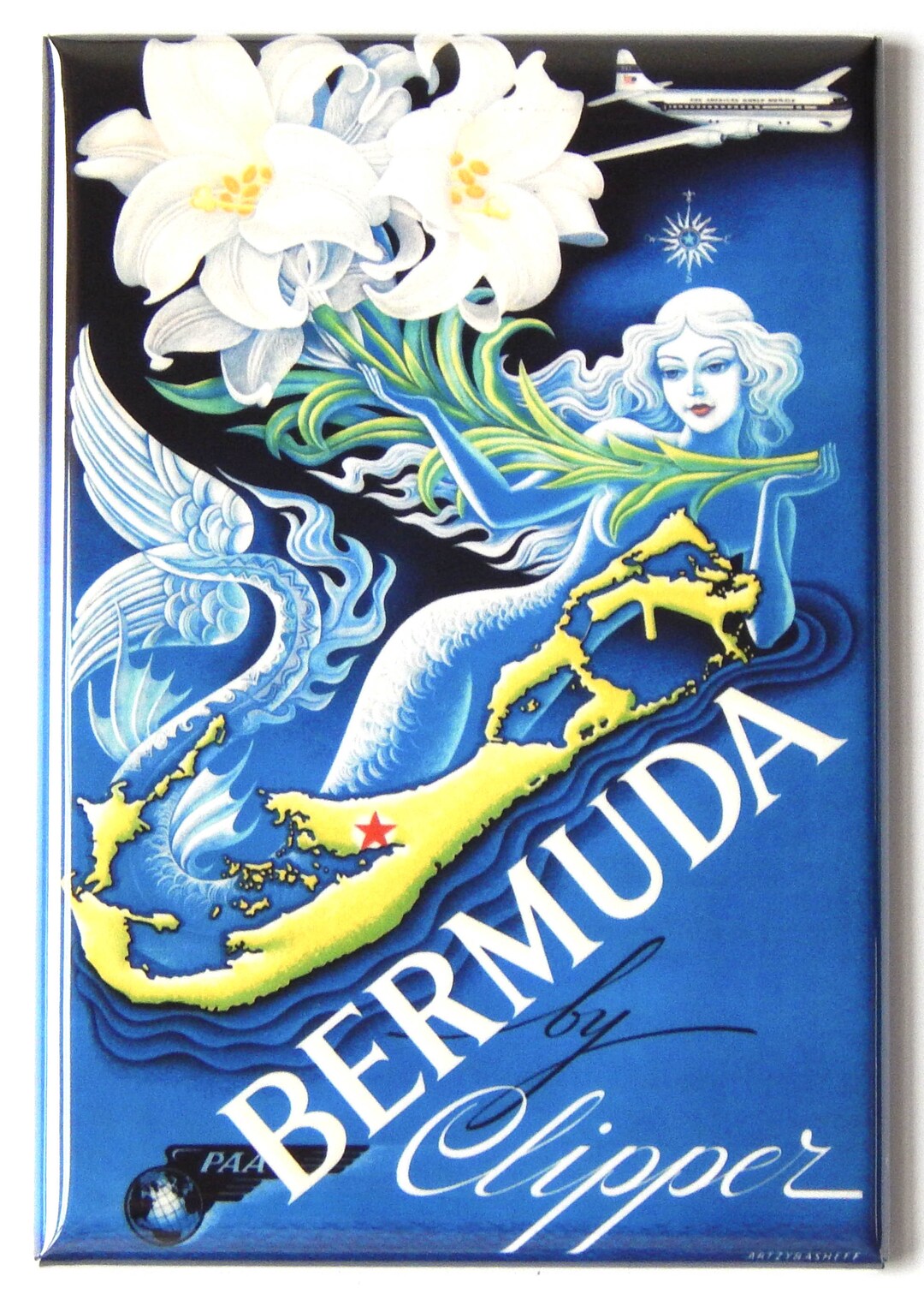 Bermuda Travel Poster Fridge Magnet "style B" - Etsy