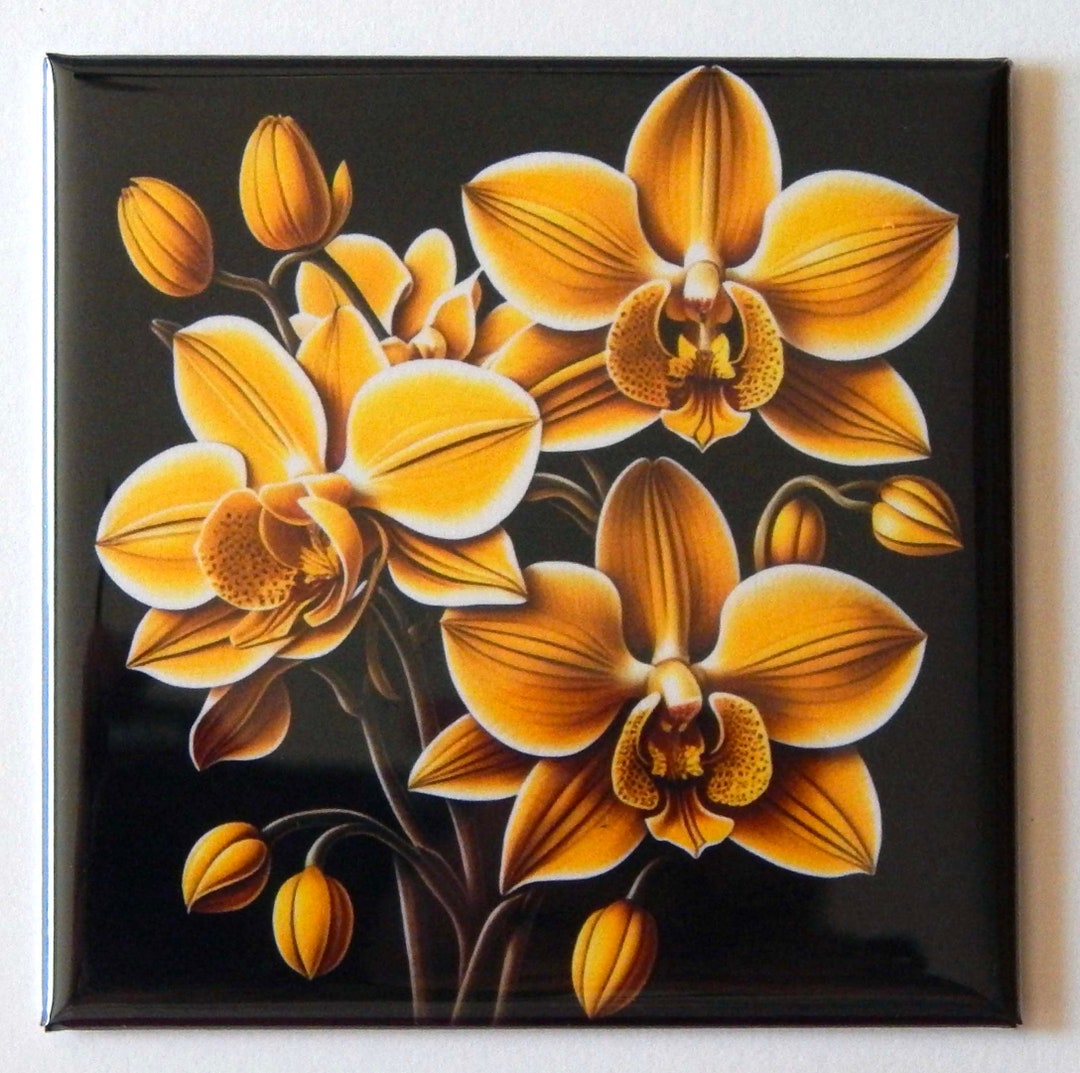 Yellow Orchids Fridge Magnet "style B" - Etsy