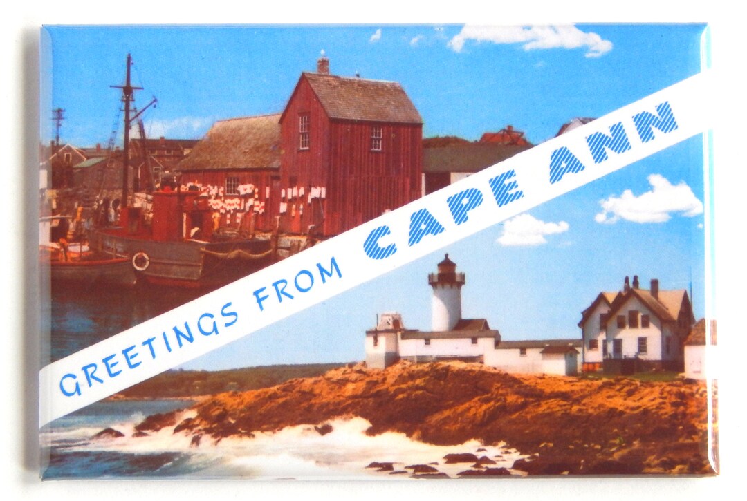 Greetings From Cape Ann Massachusetts Fridge Magnet "style A" - Etsy