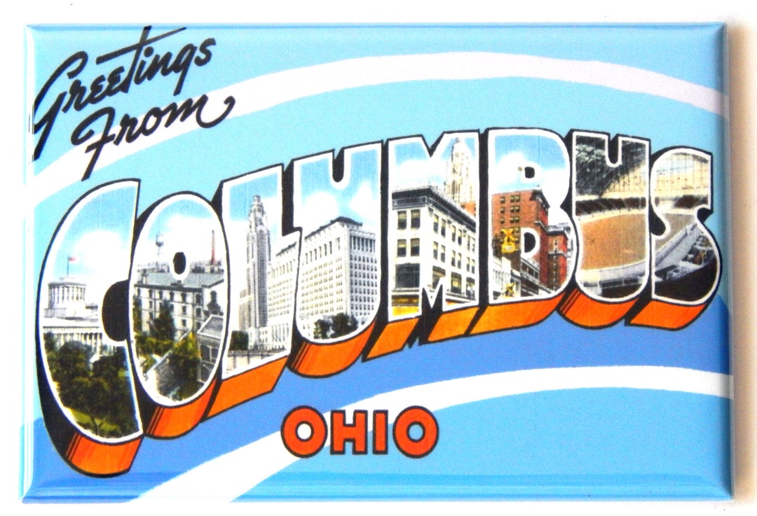 Greetings From Columbus Ohio Fridge Magnet "style B" - Etsy