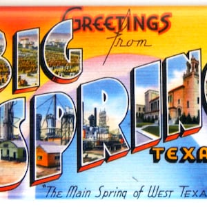 Greetings From Big Spring Texas Fridge Magnet "style A" - Etsy