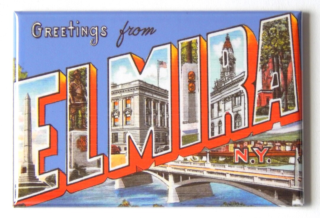 Greetings From Elmira New York Fridge Magnet "style A" - Etsy