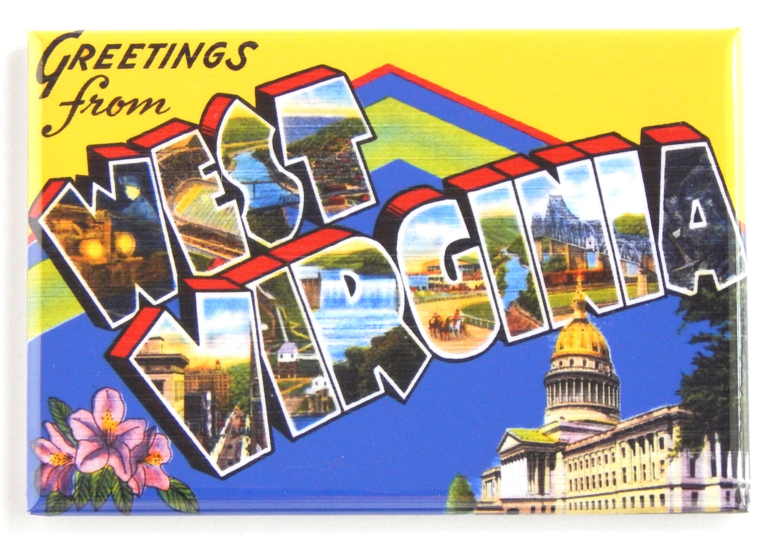 Greetings From West Virginia Fridge Magnet style A - Etsy