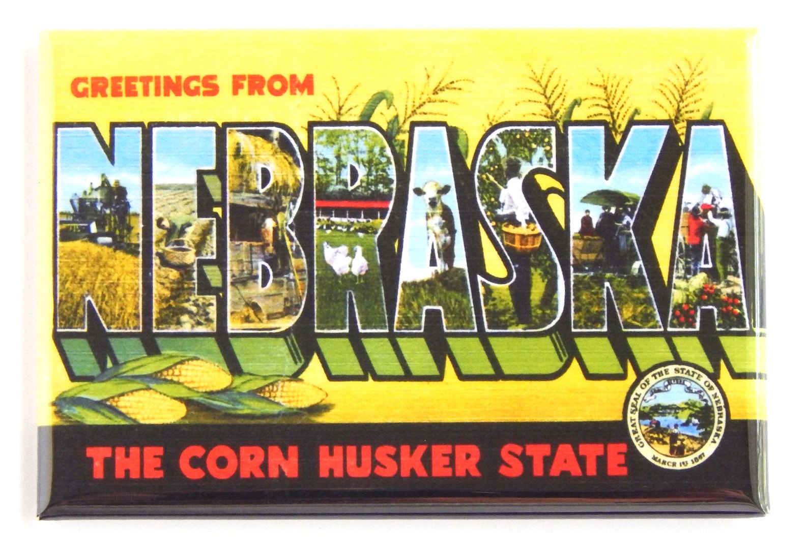 Greetings From Nebraska Fridge Magnet style A - Etsy