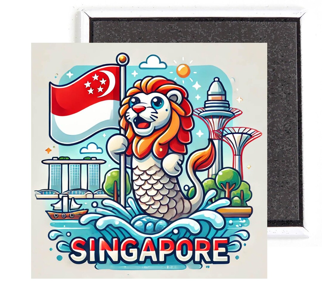 Singapore Merlion Travel Souvenir Fridge Magnet - Etsy