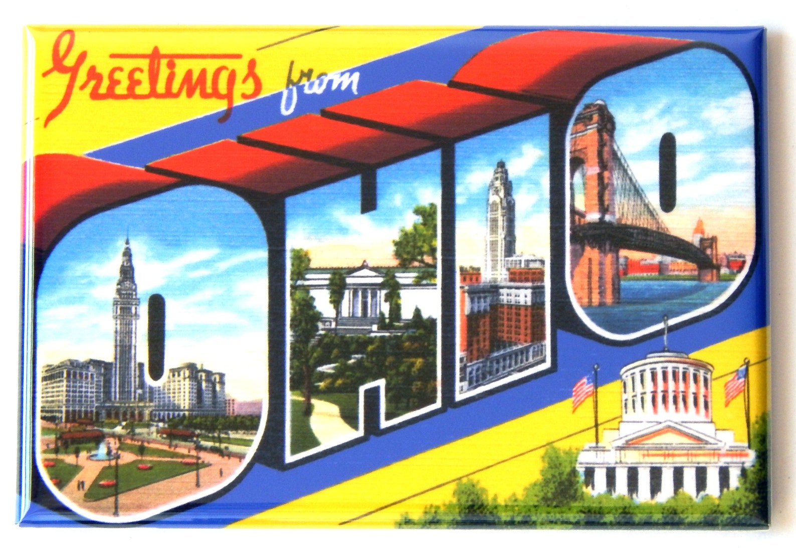 Greetings From Ohio Fridge Magnet "style B" - Etsy