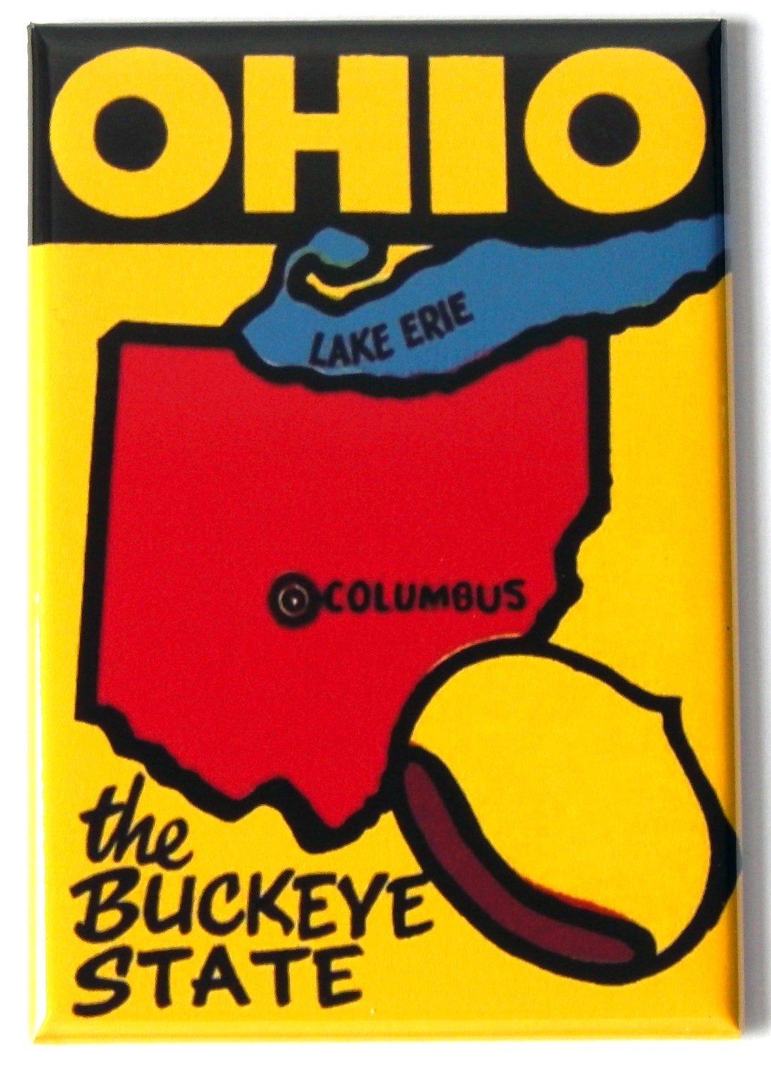 Ohio "the Buckeye State" Map Fridge Magnet - Etsy