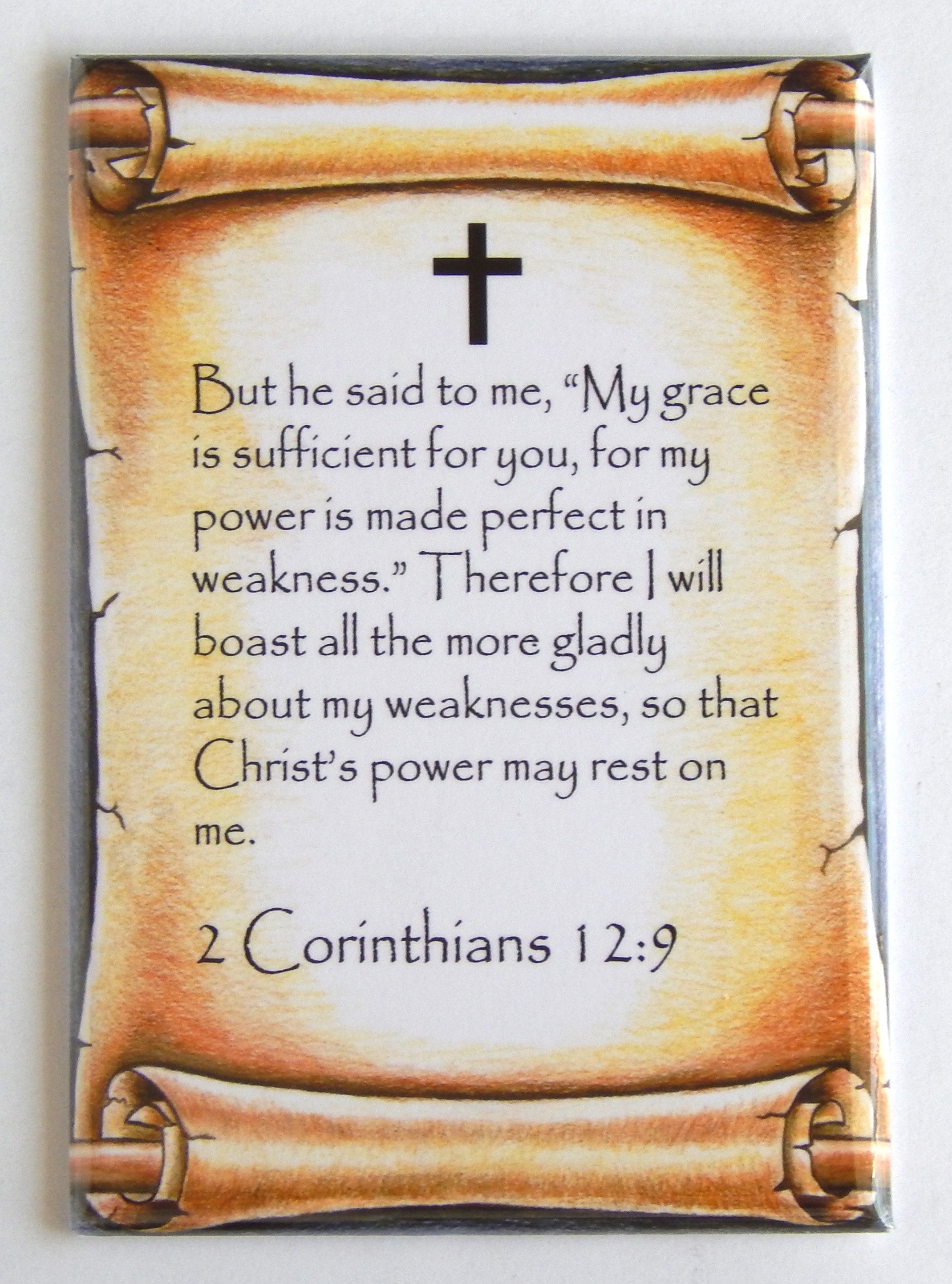 2 Corinthians 12:9 Bible Verse Fridge Magnet - Etsy