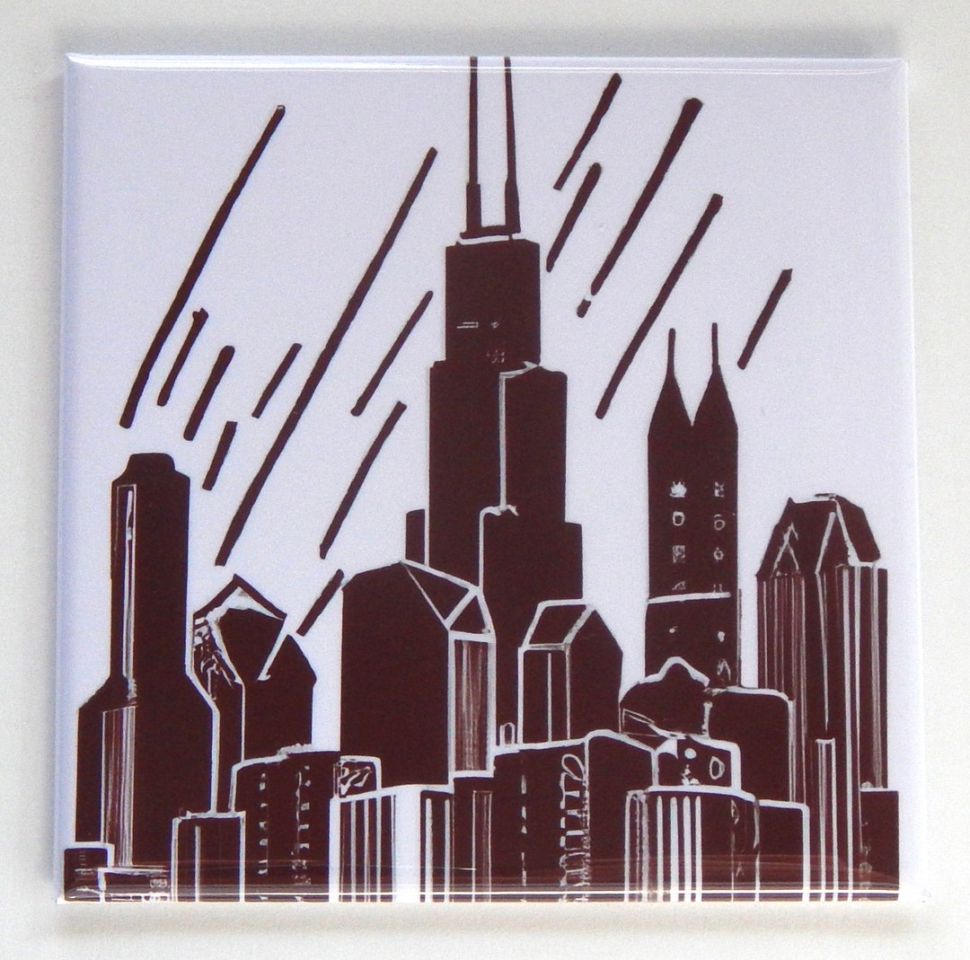 Chicago Skyline Fridge Magnet - Etsy