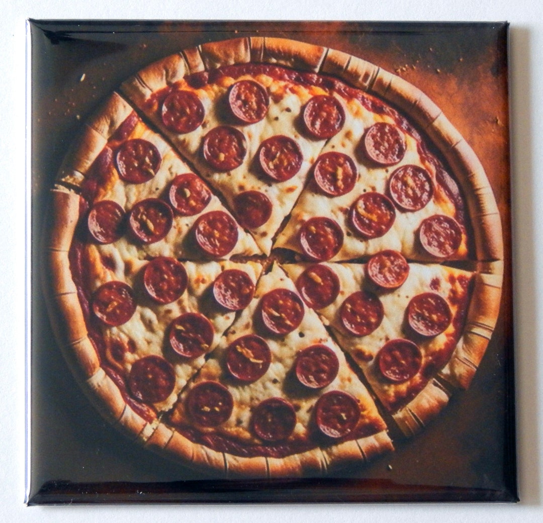 Pepperoni Pizza Fridge Magnet - Etsy
