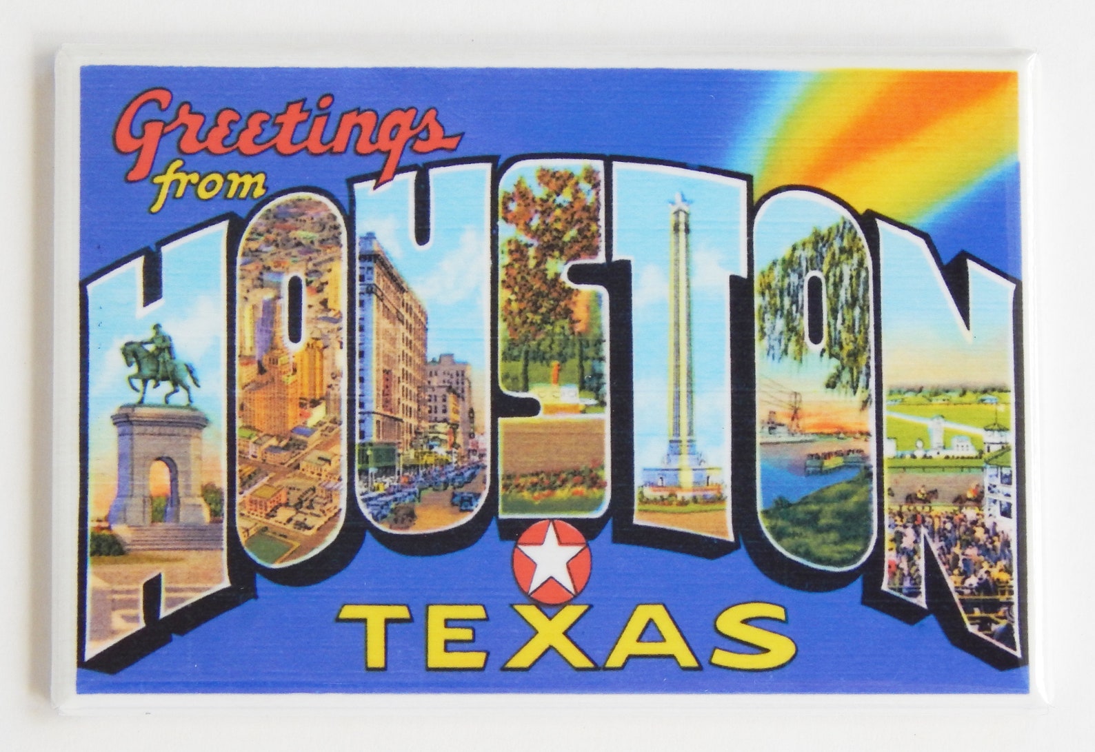 Greetings From Houston Texas Fridge Magnet | Etsy