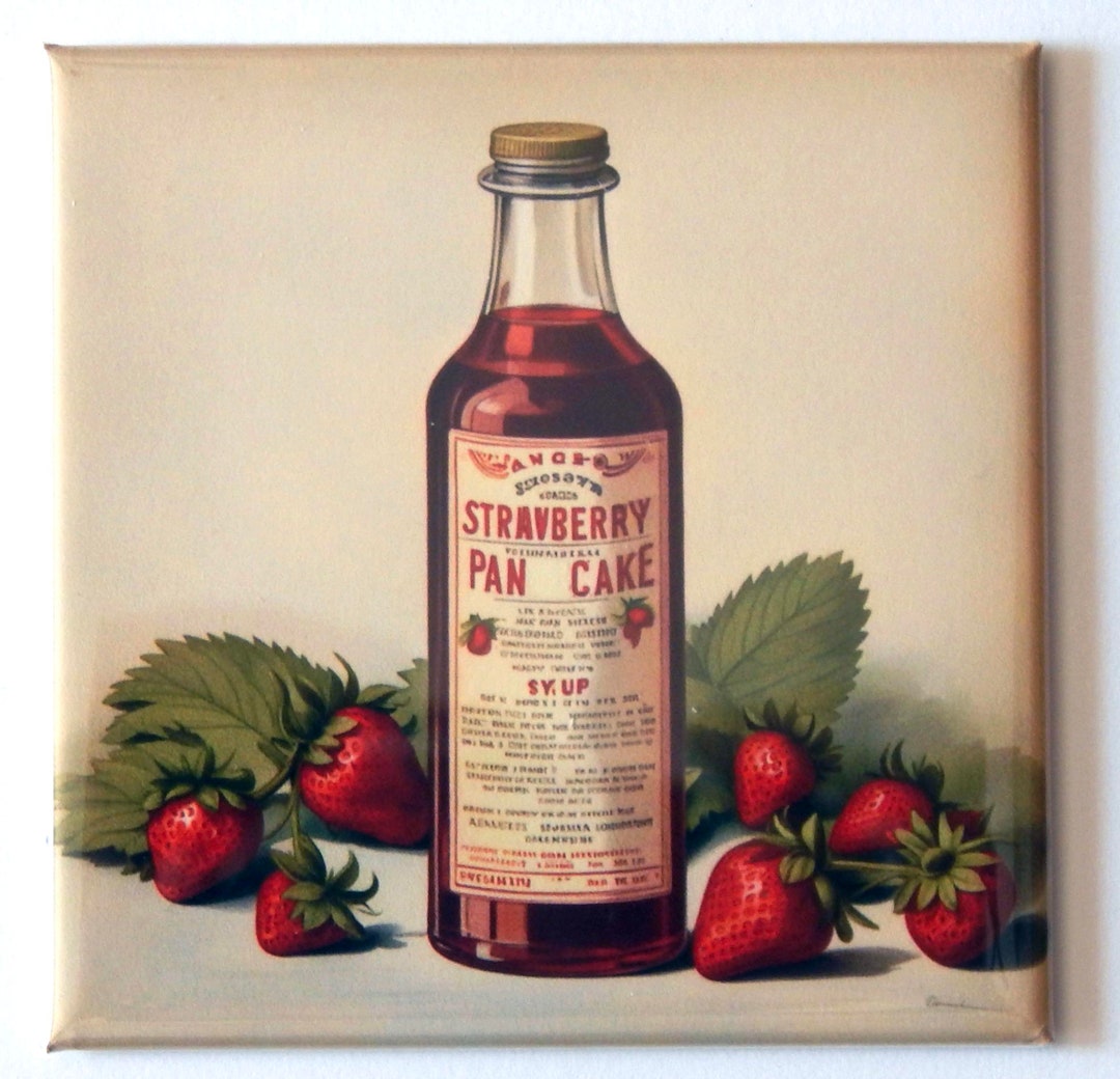 Strawberry Syrup Fridge Magnet "style A" - Etsy