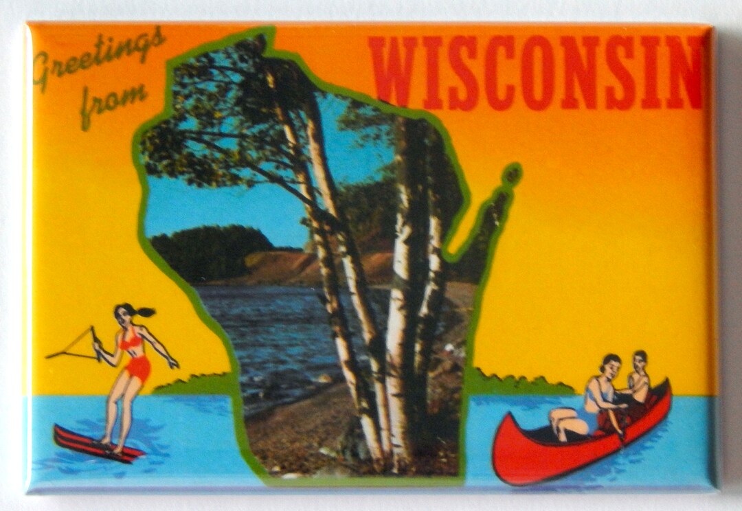 Greetings From Wisconsin Fridge Magnet "style C" - Etsy