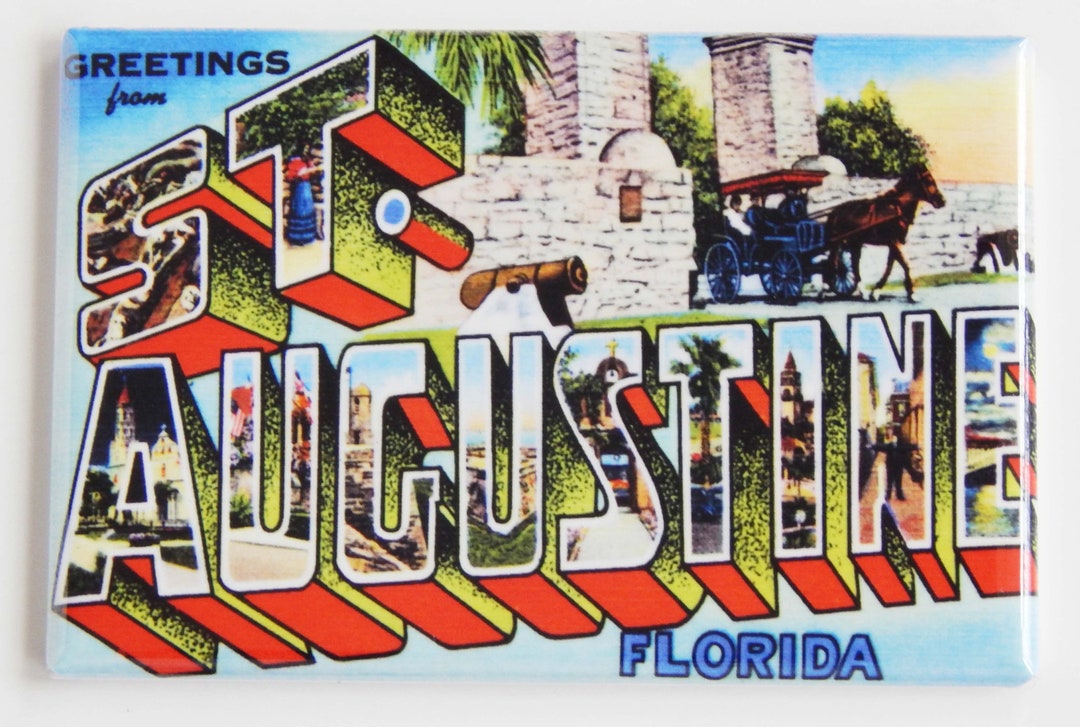 Greetings From Saint Augustine Florida Fridge Magnet - Etsy