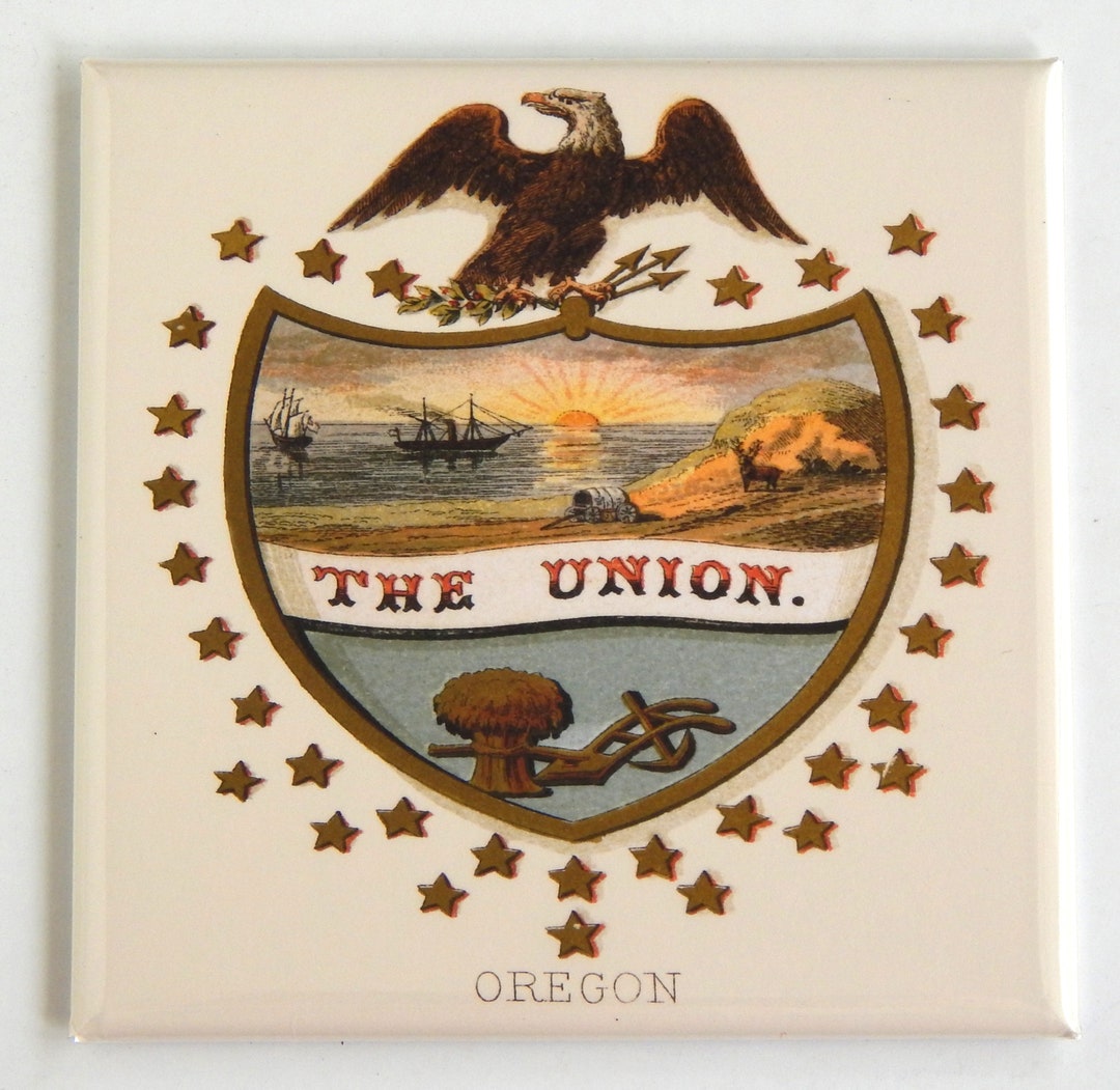 Oregon Coat of Arms Fridge Magnet - Etsy