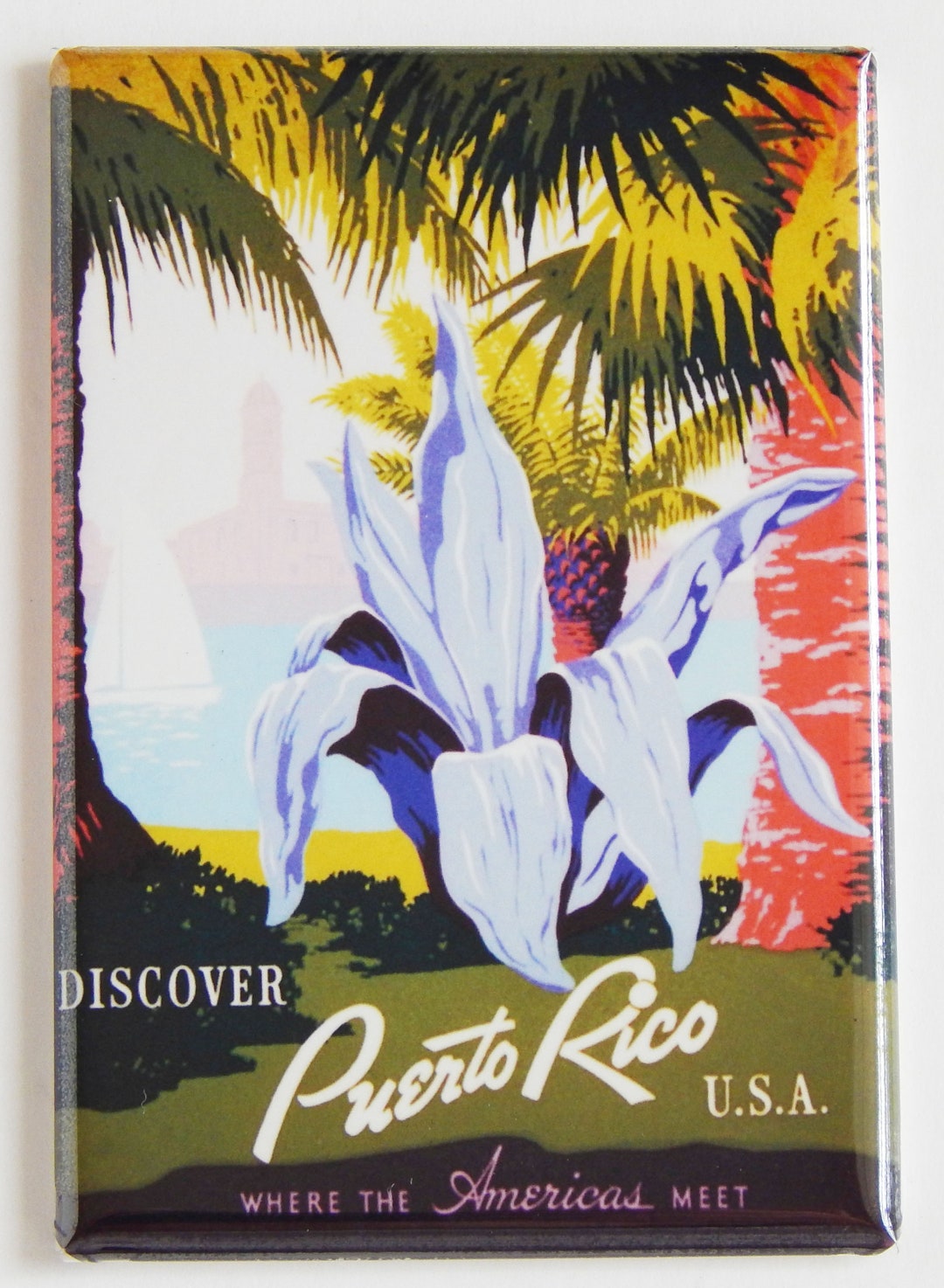 Puerto Rico Travel Poster Fridge Magnet "style B" - Etsy