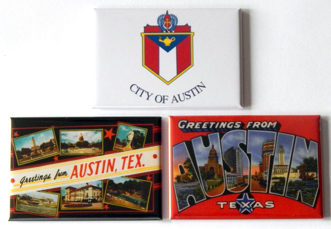 Greetings From Austin Texas Fridge Magnet Set - Etsy