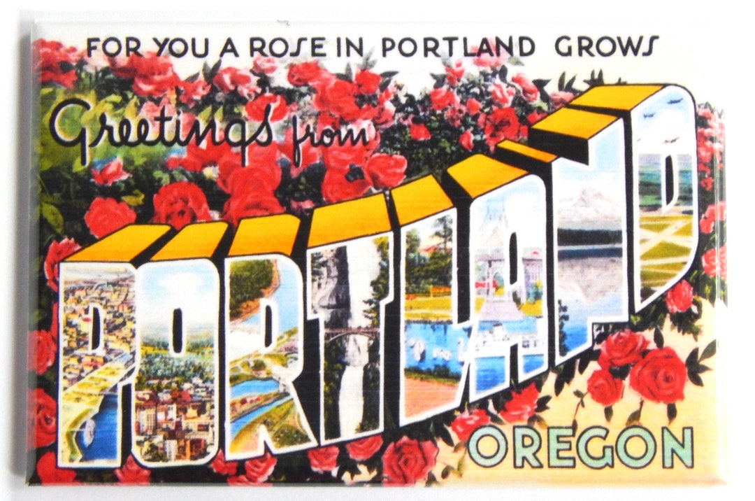 Greetings From Portland Oregon Fridge Magnet - Etsy UK