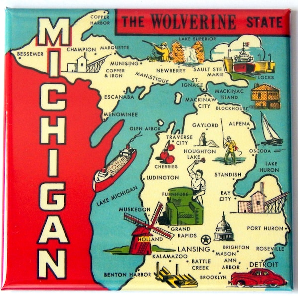 Michigan Magnets - Etsy