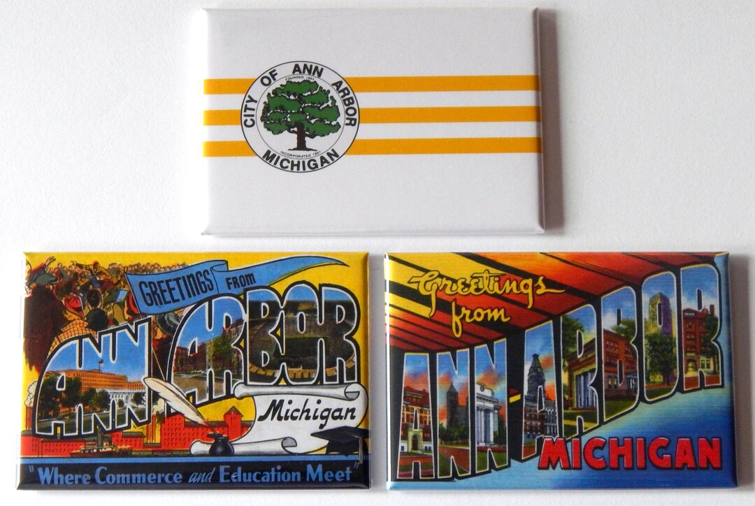 Greetings From Ann Arbor Michigan Fridge Magnet Set - Etsy
