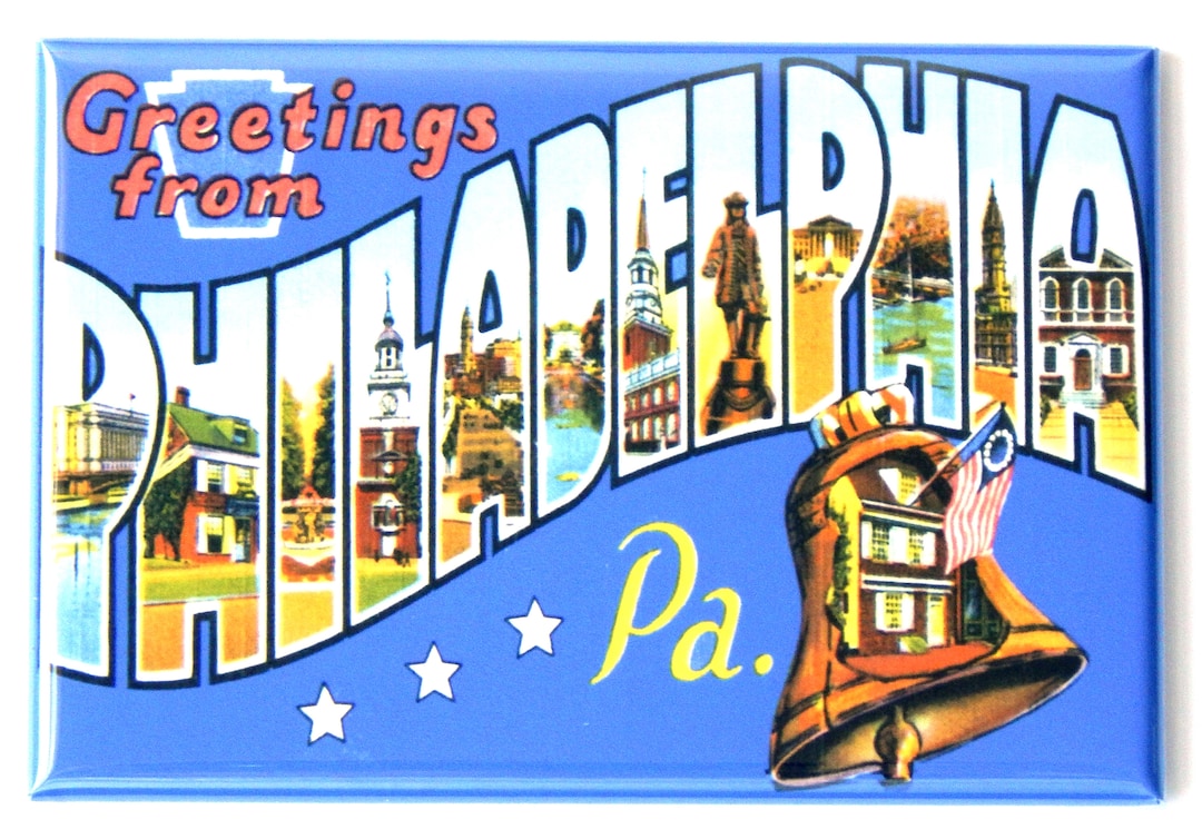 Greetings From Philadelphia Pennsylvania Fridge Magnet "style A" - Etsy