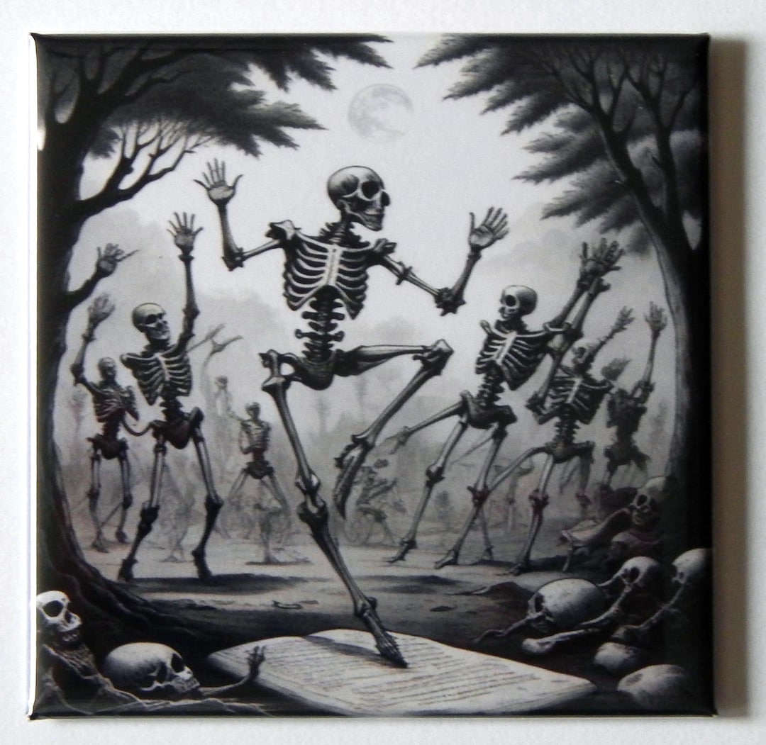 Halloween Dancing Skeleton Fridge Magnet - Etsy