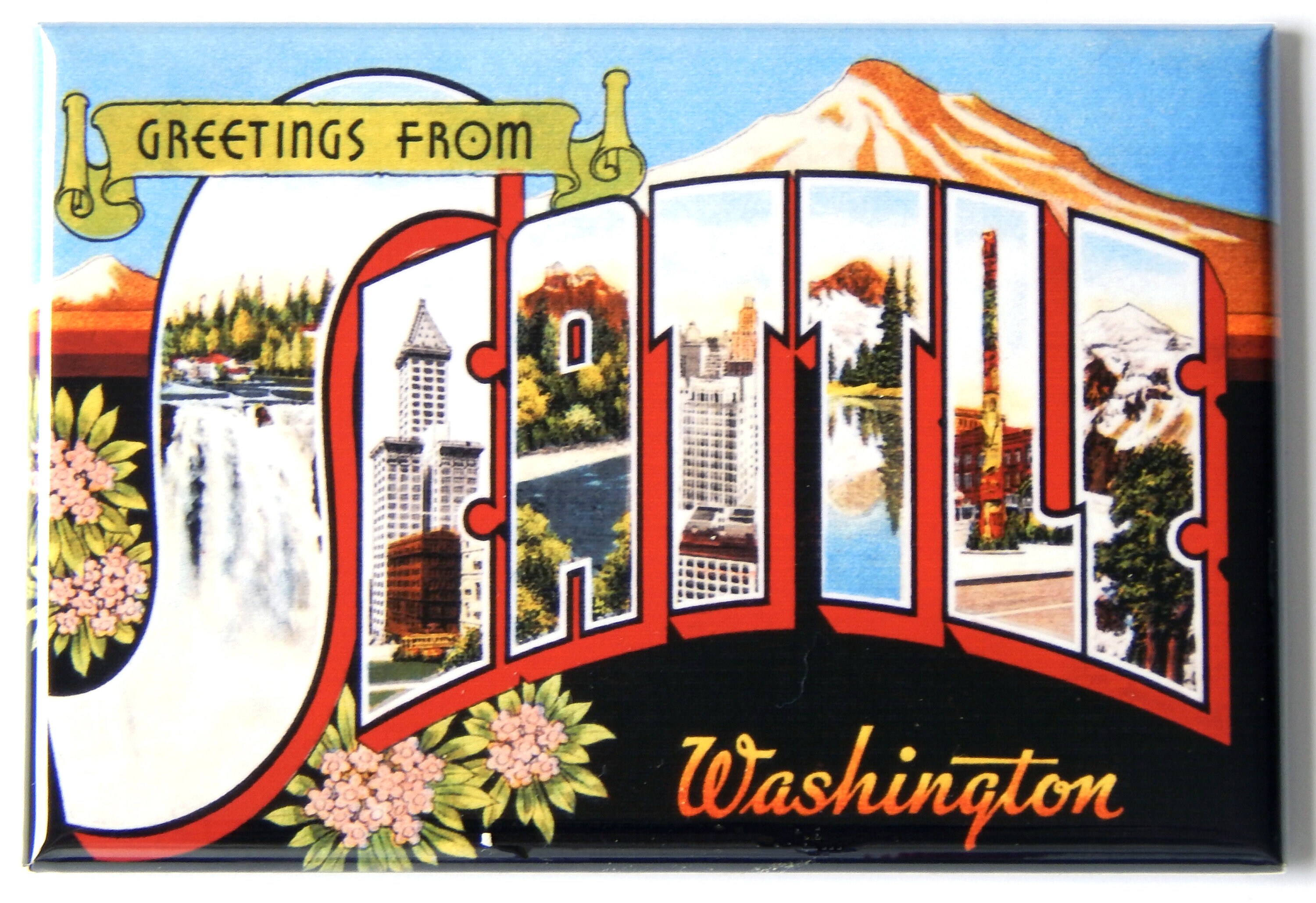 Greetings From Seattle Washington Fridge Magnet "style B" - Etsy UK