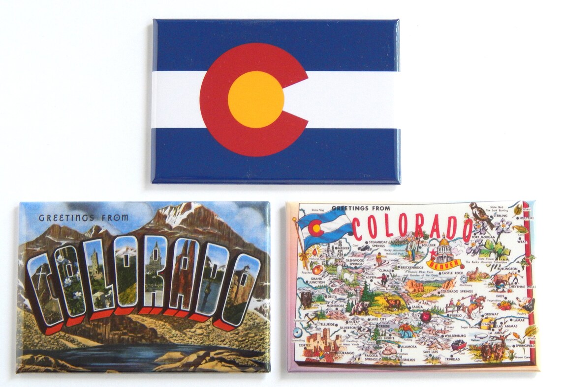 Greetings From Colorado Fridge Magnet Set - Etsy New Zealand