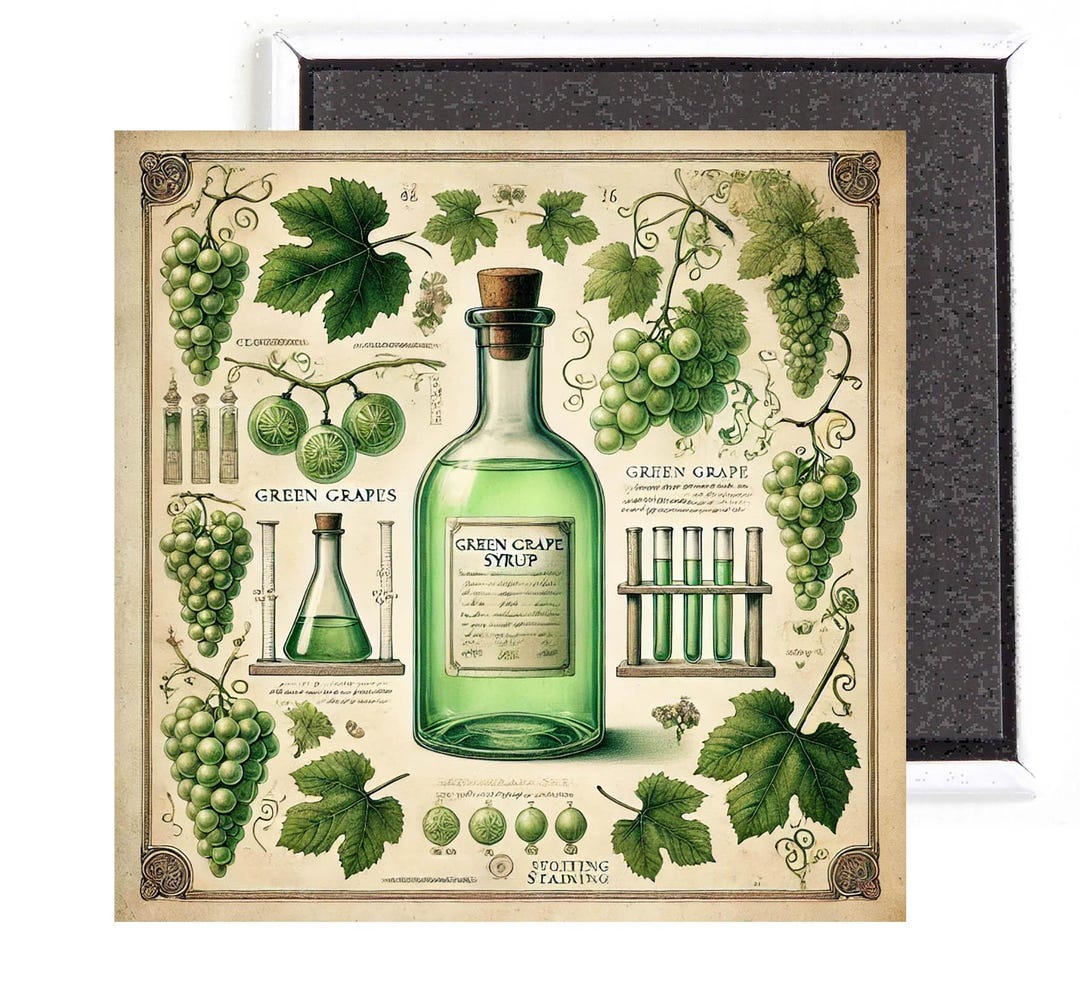 Green Grape Syrup Fridge Magnet - Etsy