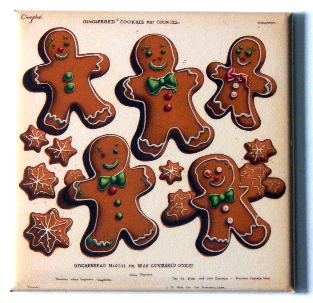 Gingerbread Man Fridge Magnet "style B" - Etsy