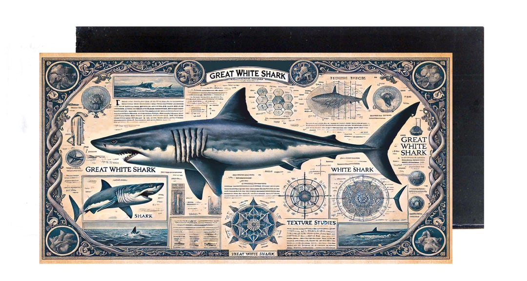 Great White Shark Fridge Magnet (2 X 4 Inches, Wood) - Etsy